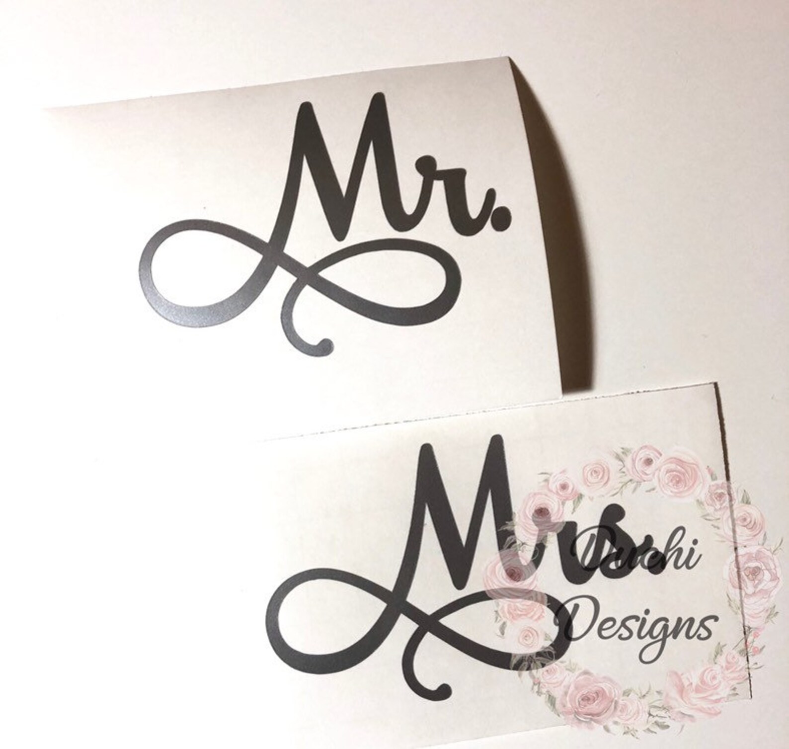 Mr and Mrs Decals SET Mr and Mrs Wine Glass Decals Champagne | Etsy