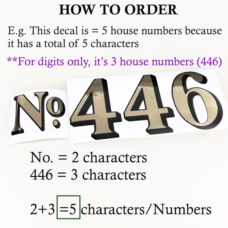 Numéro Sign Gold Foil Transom Glass Number Decals Home Address - Etsy