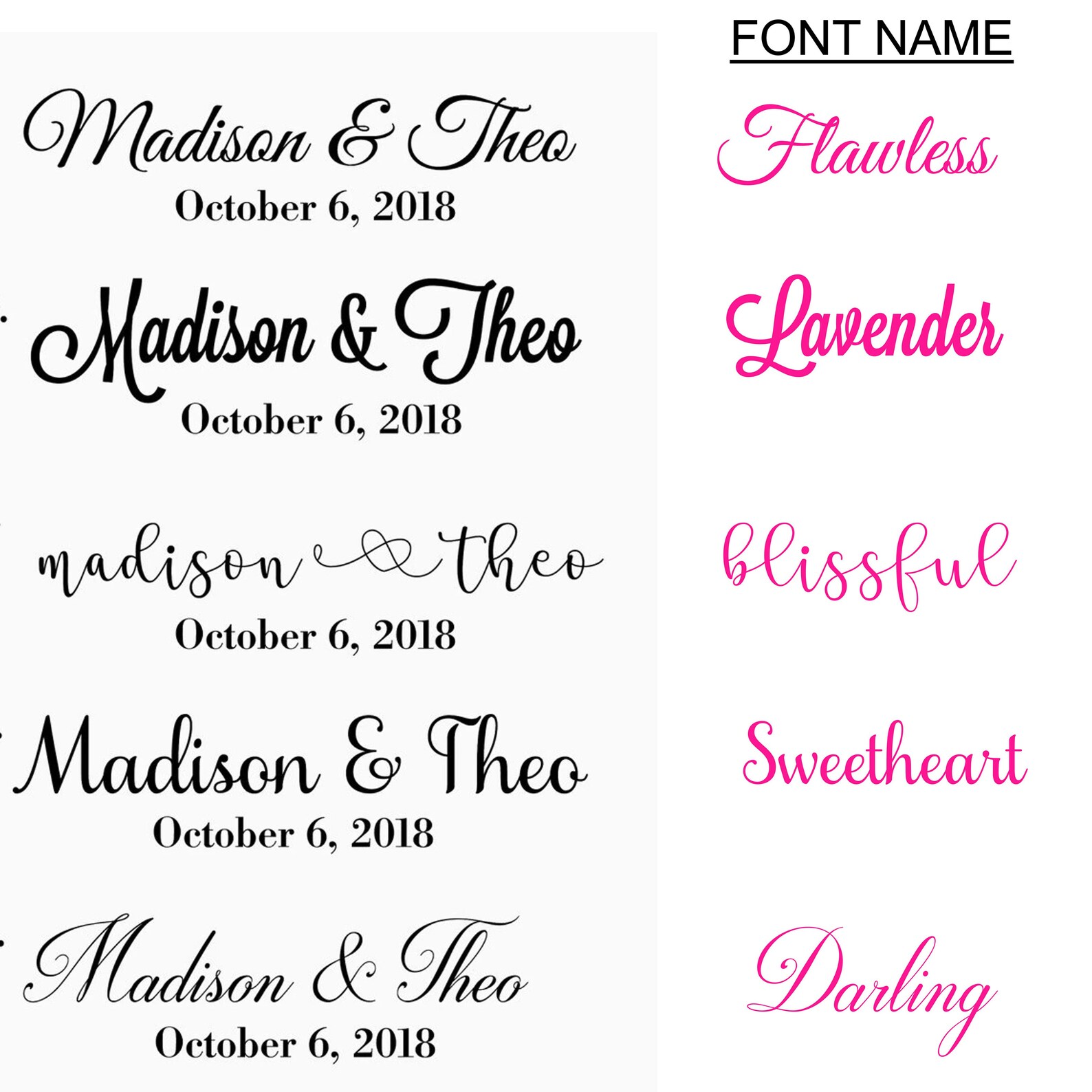 Wedding Couple First Names Decal Name and Name Decal Couple - Etsy