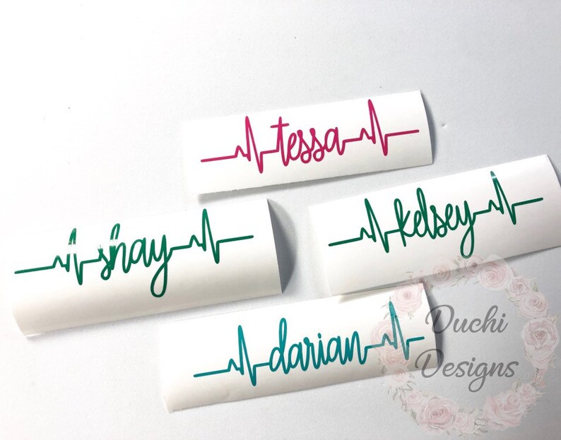 Ecg Nurse Name Decal EKG Name Decal EKG Nurse Sticker - Etsy