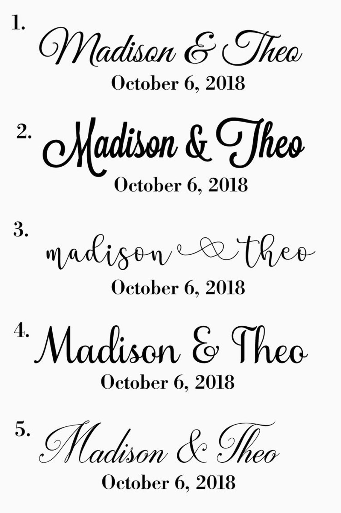 Wedding Couple First Names Decal Name and Name Decal Couple | Etsy