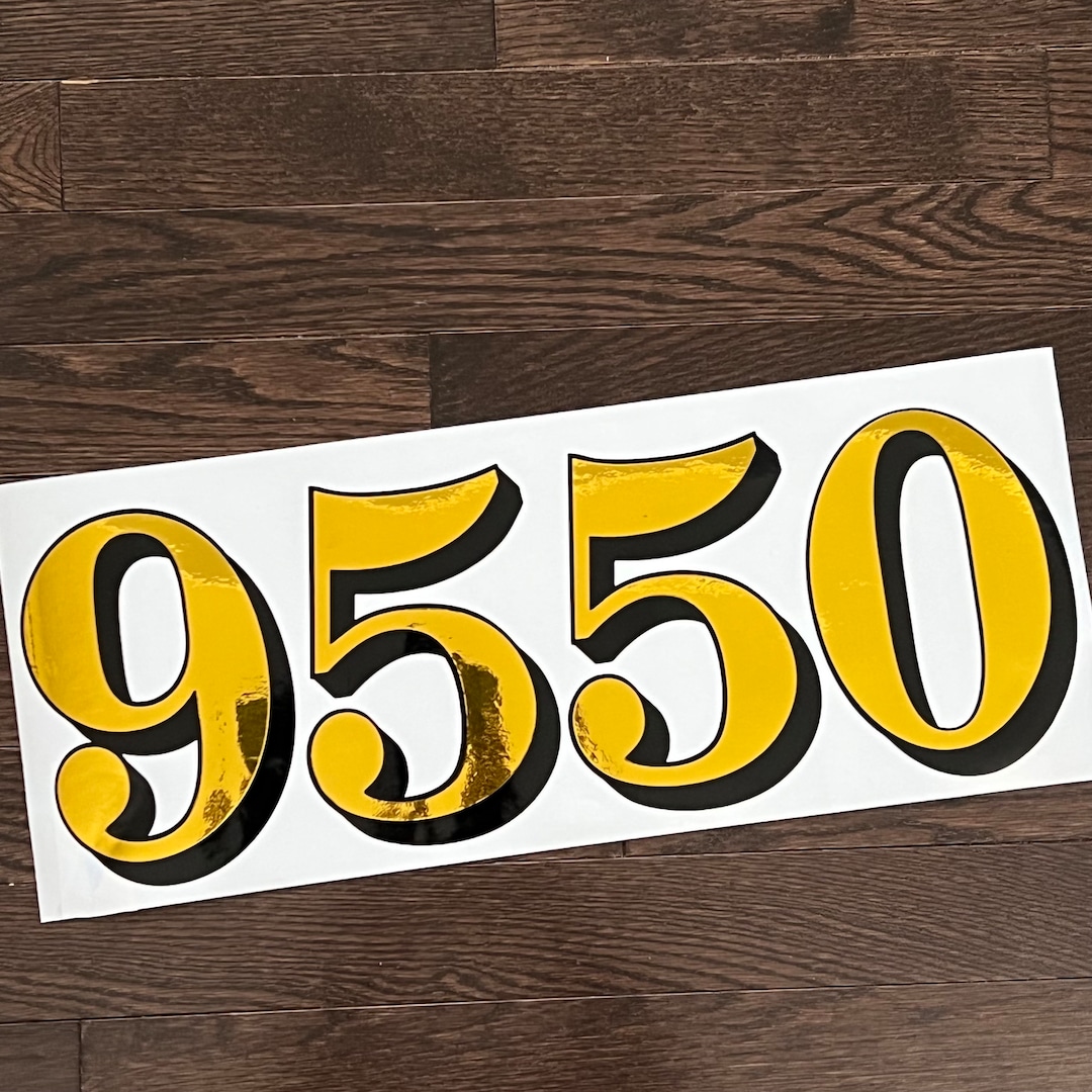 6” Gold Foil Transom Glass Number Decals, Home Address Transom Numbers ...