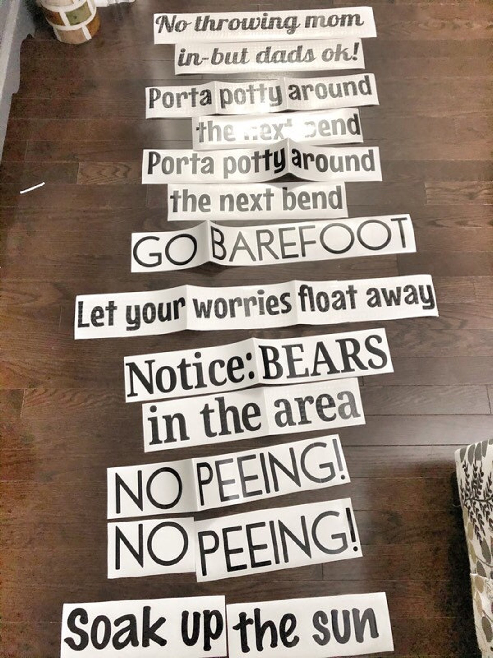 LARGE Straight 1 Line Custom Text Decal Custom Saying Decal - Etsy