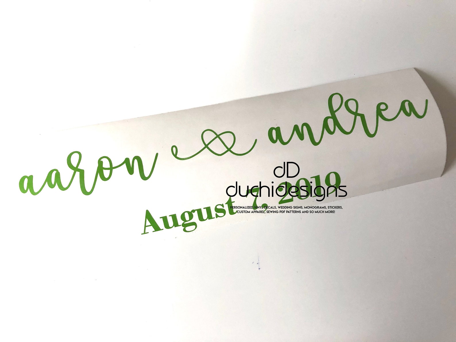 Personalized Wedding Names Vinyl Decal With Date - Etsy