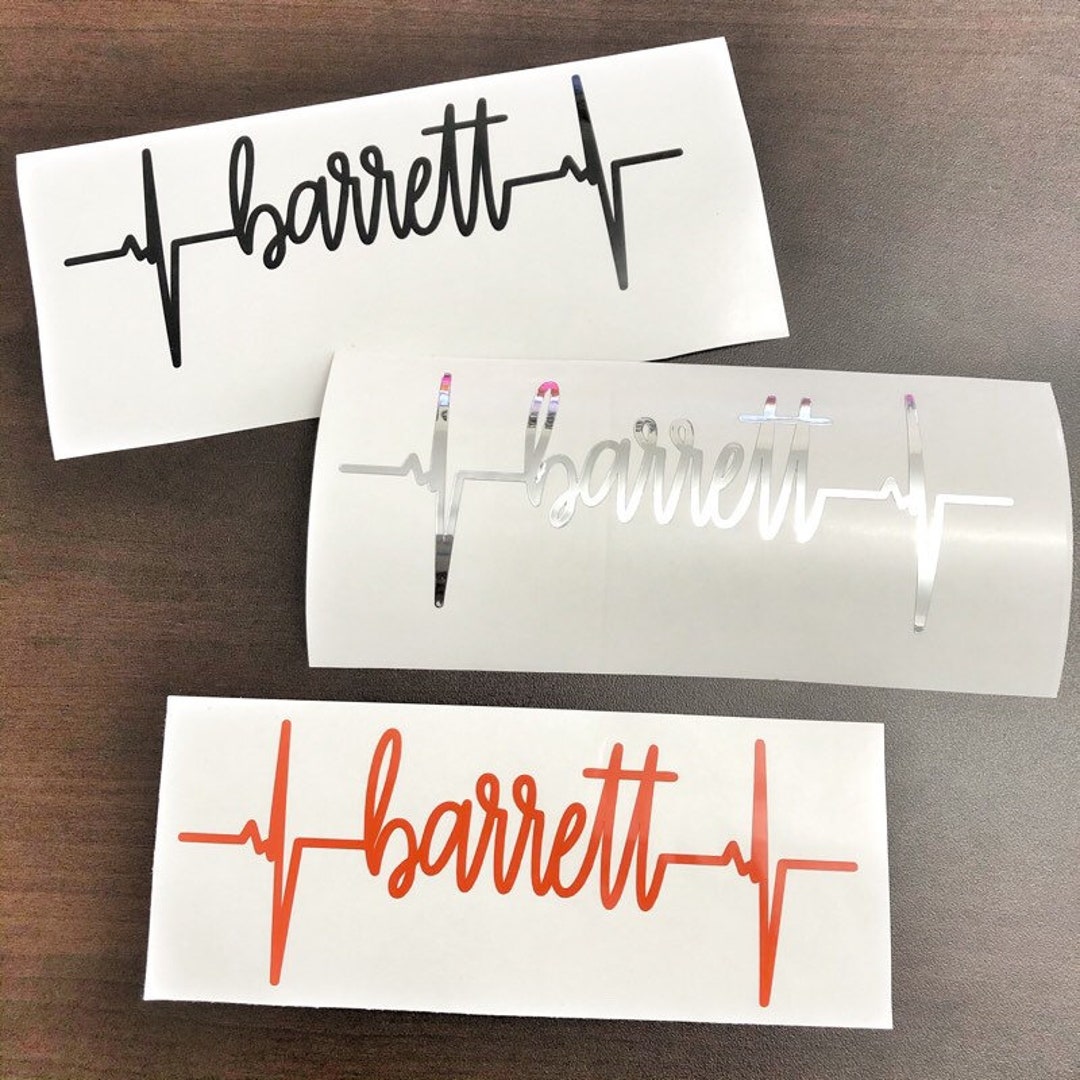 Ecg Nurse Name Decal, EKG Name Decal, EKG Nurse Sticker, Personalized ...