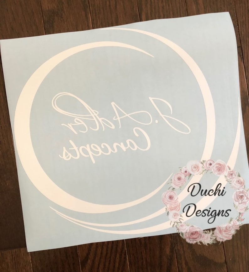 INSIDE Glass Decal Reversed Decal Custom Logo Decal Inside | Etsy