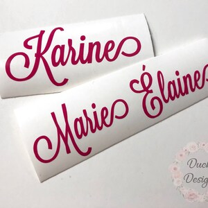 Script Font Decals, Cursive Name Decals, Personalized Vinyl Letters ...