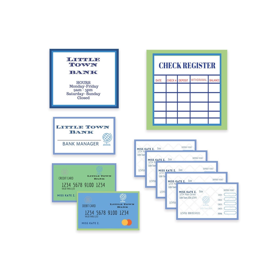 PERSONALIZED Pretend Play Bank Kids Make Believe Games & Toys Custom ...