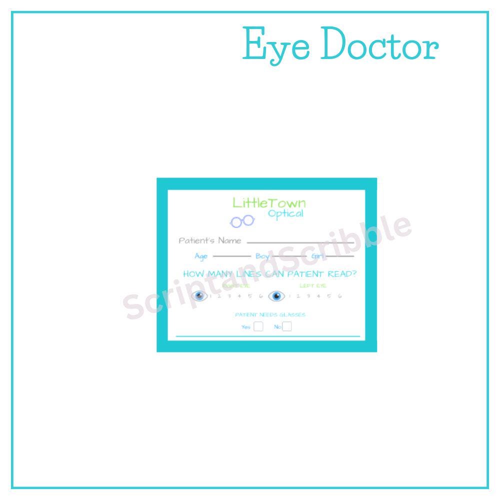 PERSONALIZED Pretend Play Eye Doctor | Make Believe Games & Toys ...