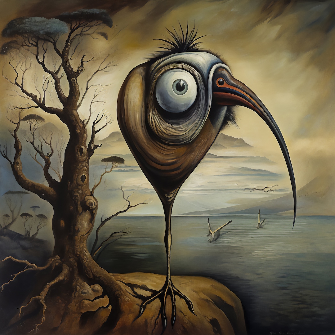 Digital AI Art Surrealistic Surreal Bird Printable Art - Etsy