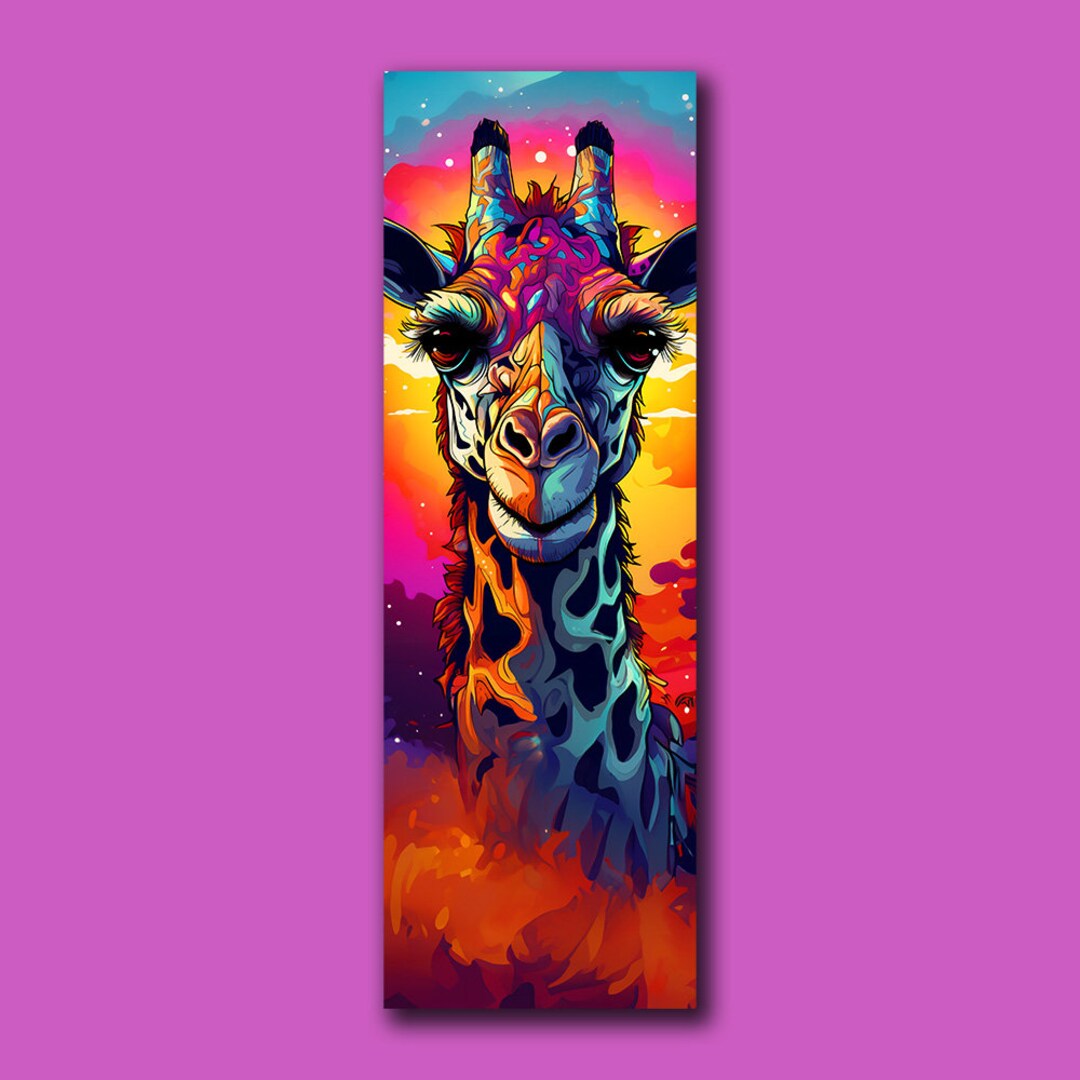 Trippy Giraffe Bookmarks Digital Download of Psychedelic Animals - Etsy