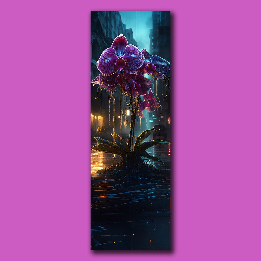 Drippy Orchid Bookmark Digital Download of Psychedelic Trippy Orchid - Etsy