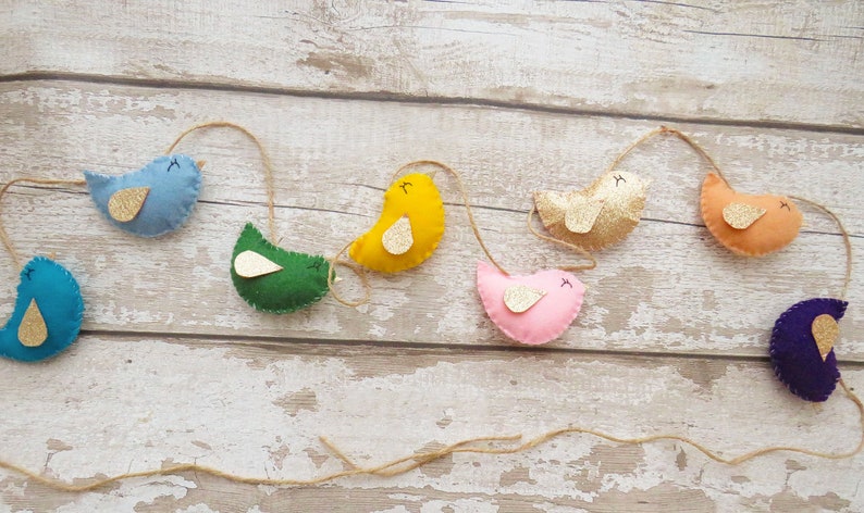 Rainbow Bird Garland/bunting - Rainbow Bird Nursery, Rainbows Birds ...