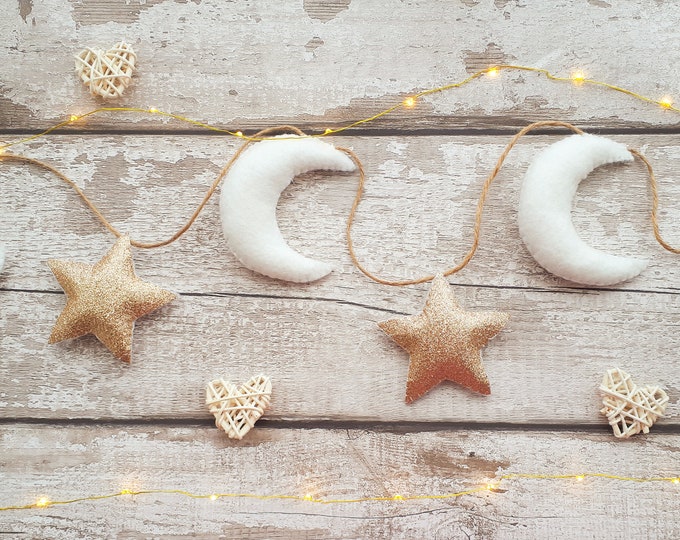 Star and Moon Room Decor Garland - Etsy