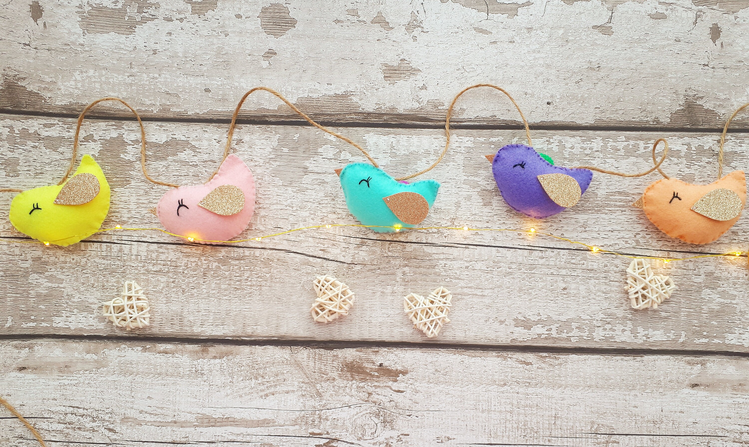 Pastel Bird Garland/bunting Bird Wall Hanging Bird Room - Etsy