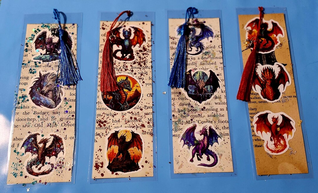 Upcycled Bookmarks ~ Dragon Series - Etsy