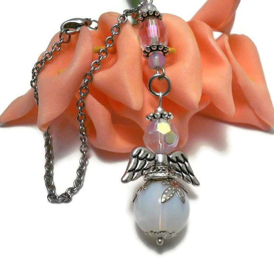 Moonstone Angel, Angel Gift, Car Accessory, Moonstone Gift, Guardian ...
