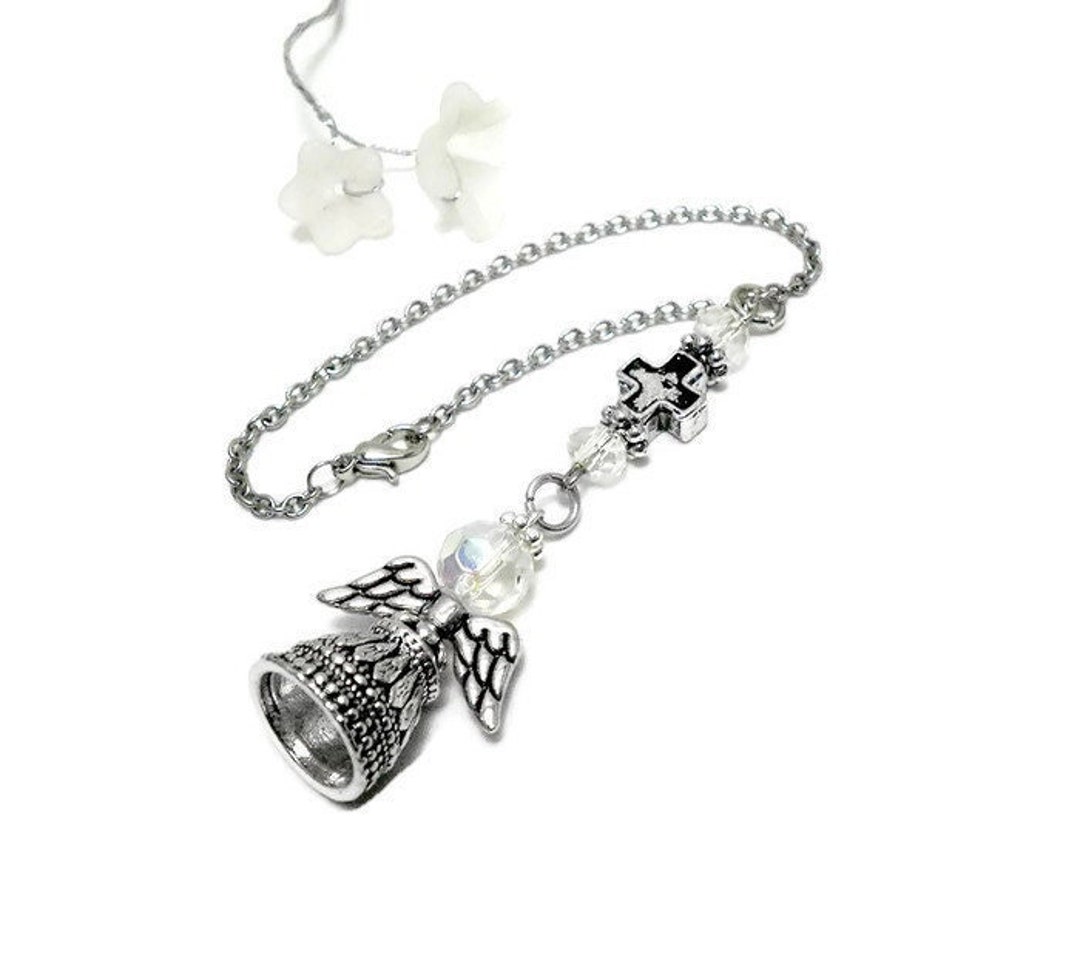 Angel Car Mirror Charm Protection, Angel Gift for Her, Cross Protection ...