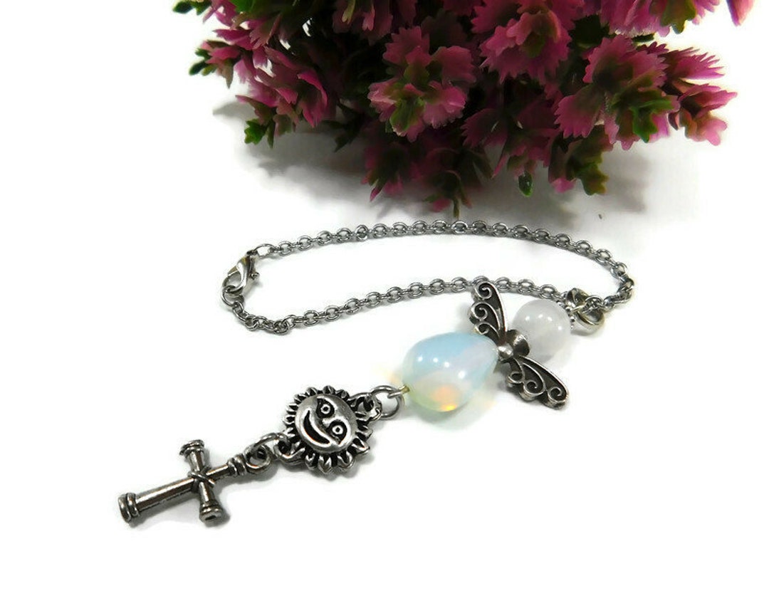 Angel Mirror Charm, Espejo Retrovisor, Car Protection Charm, Car ...