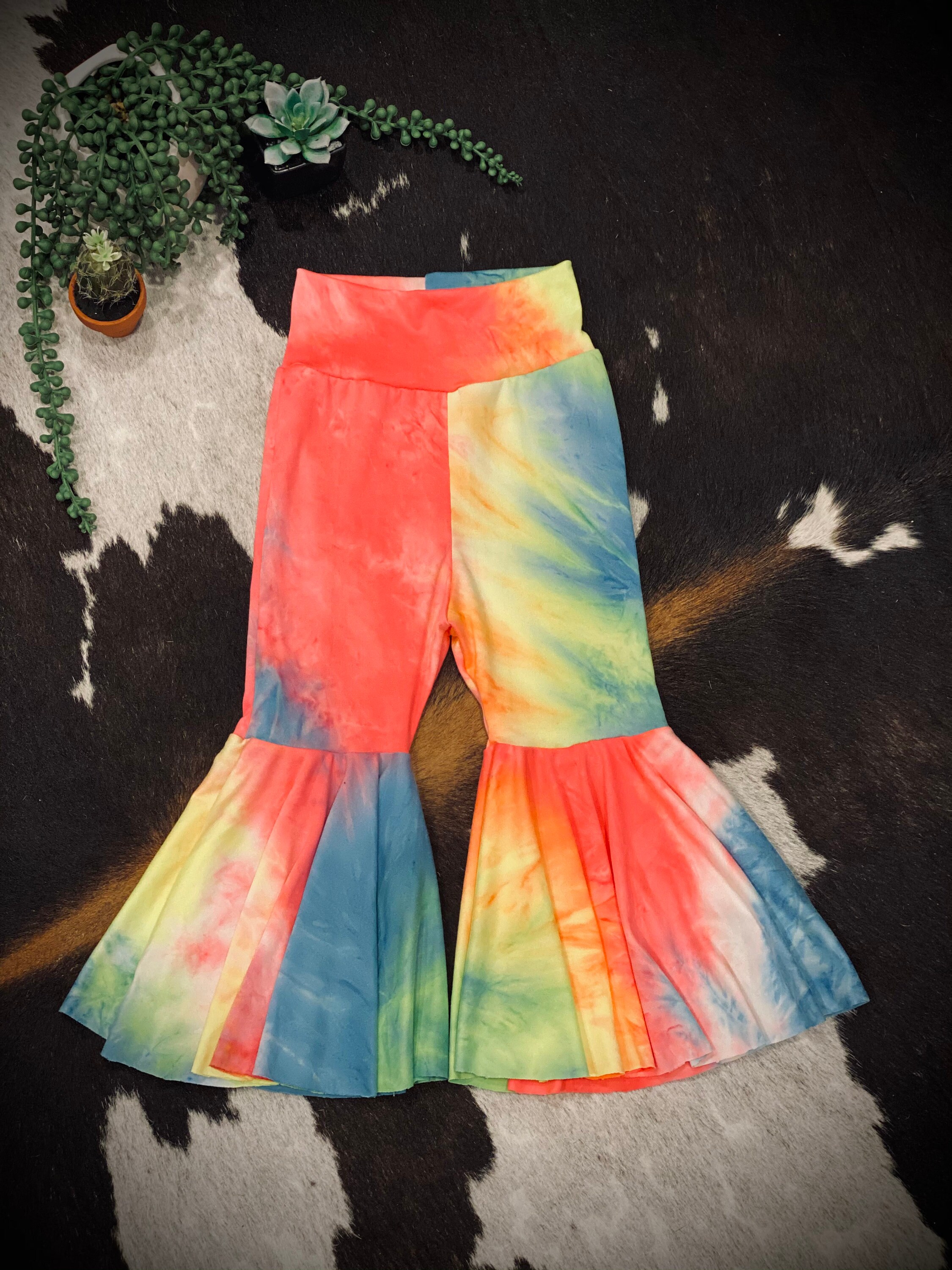 Bright Tie Dye Bell Bottoms Etsy