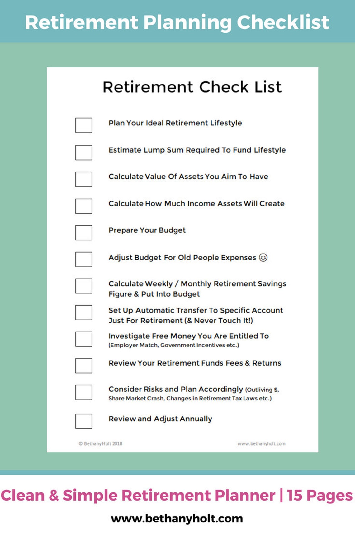 Retirement Planner Planner Retirement Financial Planner Etsy