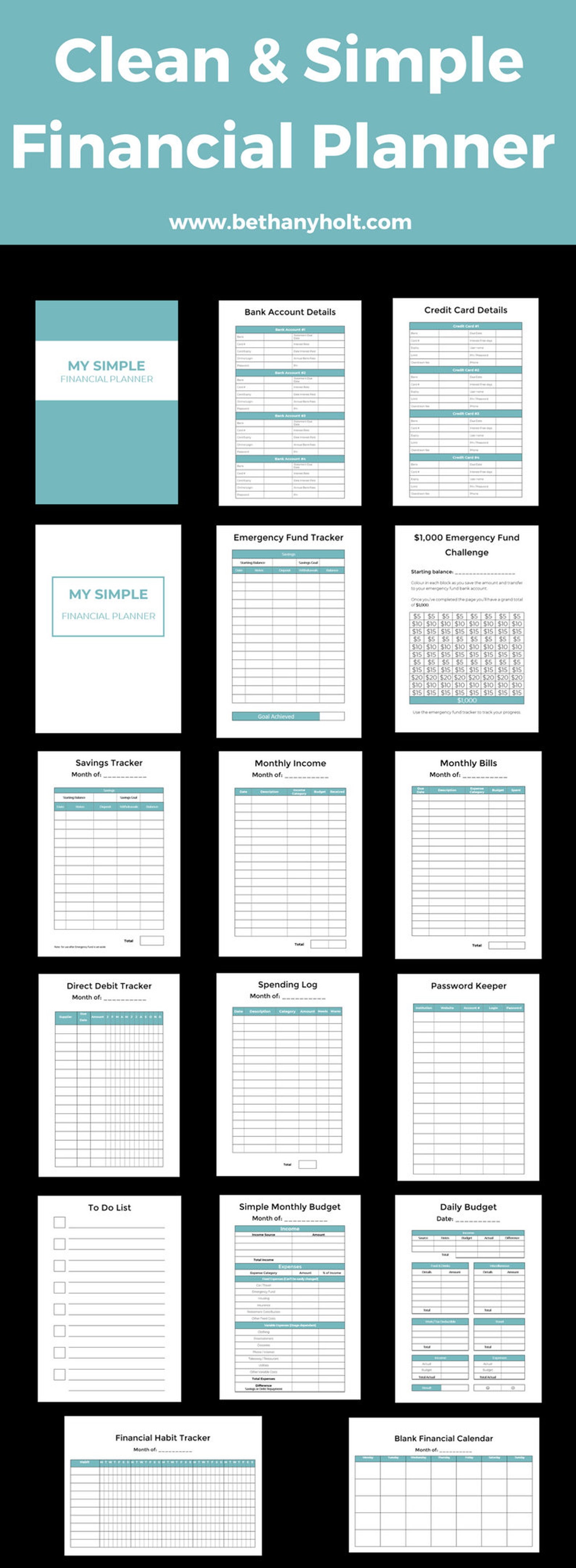 Budget Planner, Finance Printable, Budget, Planner, Simple Budget ...