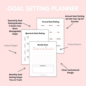 Goal Setting Planner, 2023 Goal Planning, Goal Setting Worksheet Bundle ...