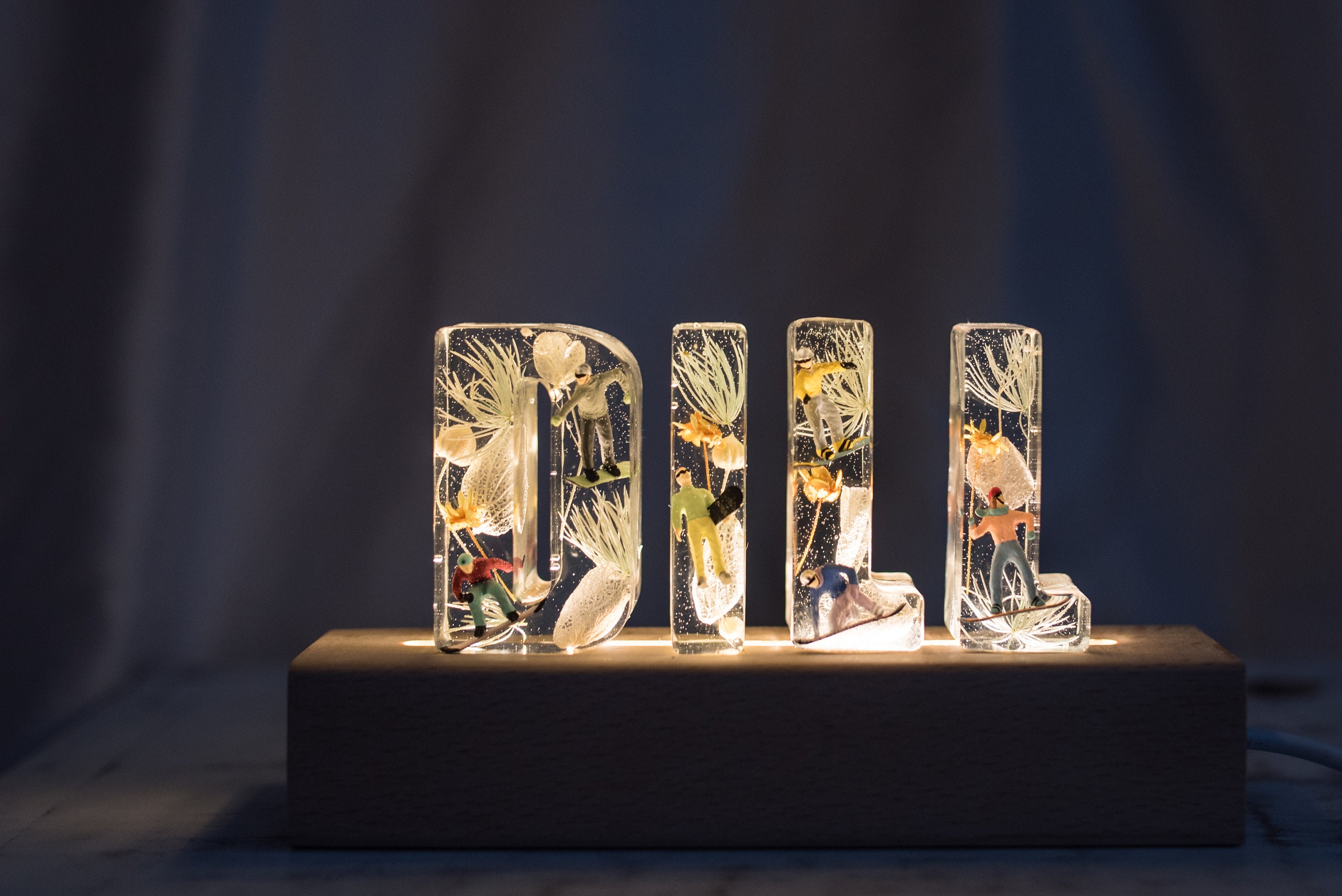 Floral Resin Letters With LED Stand // Made to Order - Etsy UK