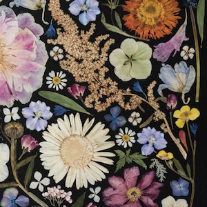 Pressed Flower Art Print A3 Size, Botanical Artwork Print, Pressed ...