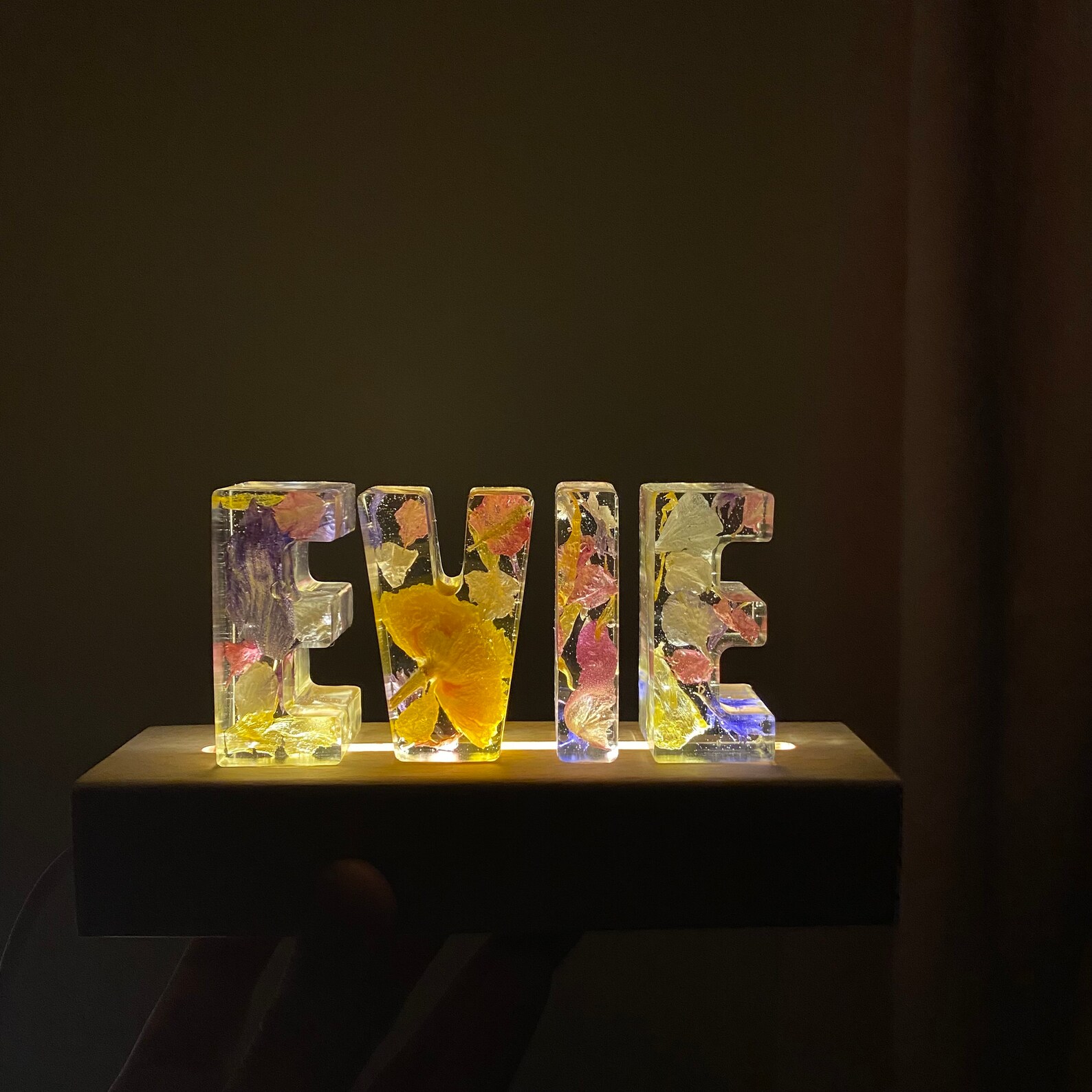 Floral Resin Letters With LED Stand // Made to Order - Etsy UK