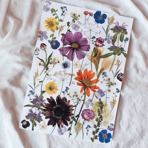 Pressed Flower Art Print A3 Size, Botanical Artwork Print, Colourful ...