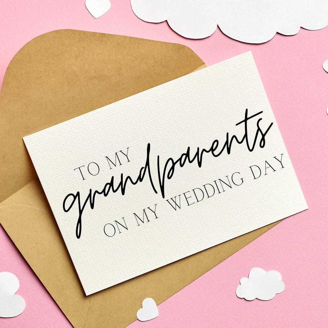 To My Grandparents On My Wedding Day Card Grandparent Wedding | Etsy