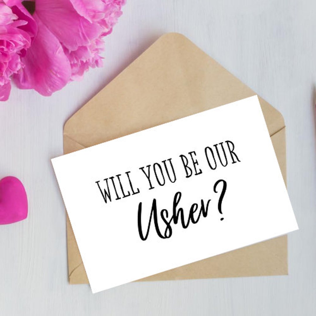 Will You Be Our Usher, Usher Proposal, Usher Card, Gift to Usher, Will ...