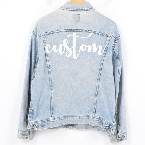 Custom Bride Denim Jacket Iron On. Customizable Mrs Jean - Etsy