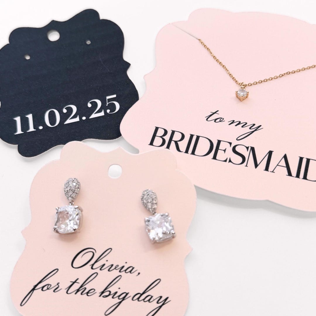 Personalized Jewelry Backing Card – Custom Earring Card, Necklace ...