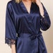 Navy Satin Robe, Bridal Party Robe, Perfect Gift for Robes,navy Wedding ...