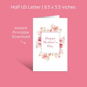 PRINTABLE Mother's Day Card, Blank Instant Downloadable Card for Mom ...
