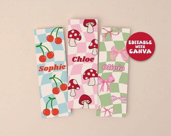 EDITABLE Custom Bookmarks Canva Personalized DIY Bookmark Printable ...