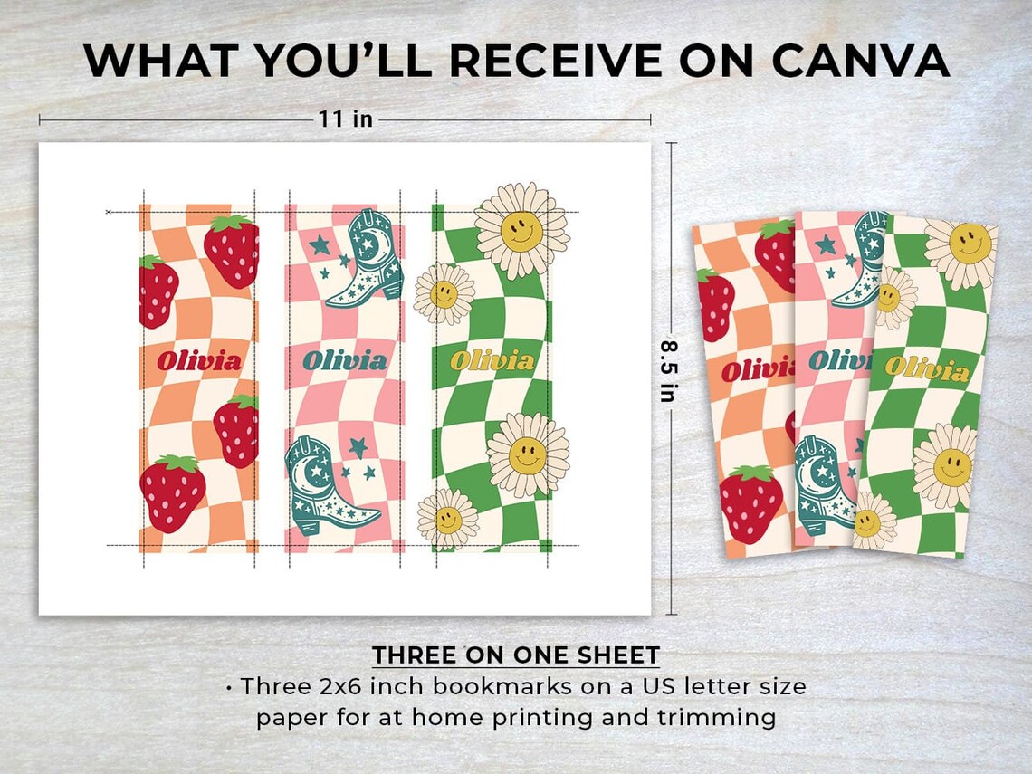 EDITABLE Custom Bookmarks Canva Personalized DIY Bookmark Printable ...