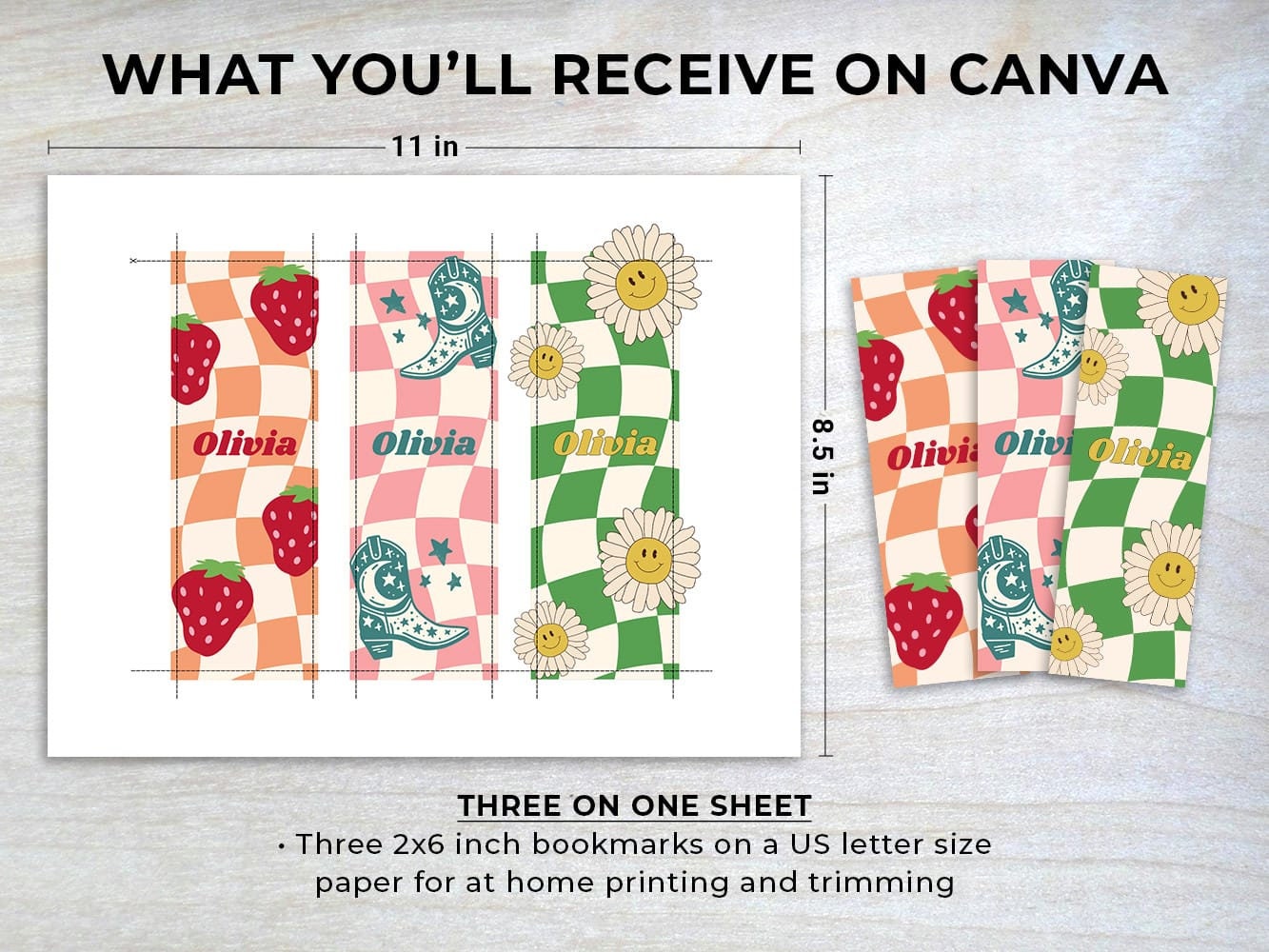 EDITABLE Custom Bookmarks Canva Personalized DIY Bookmark Printable ...