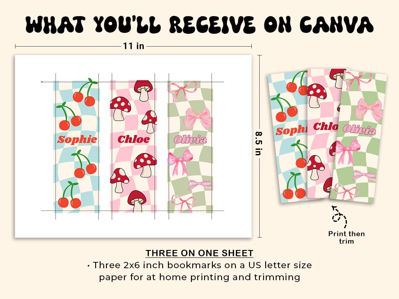 EDITABLE Custom Bookmarks Canva Personalized DIY Bookmark Printable ...