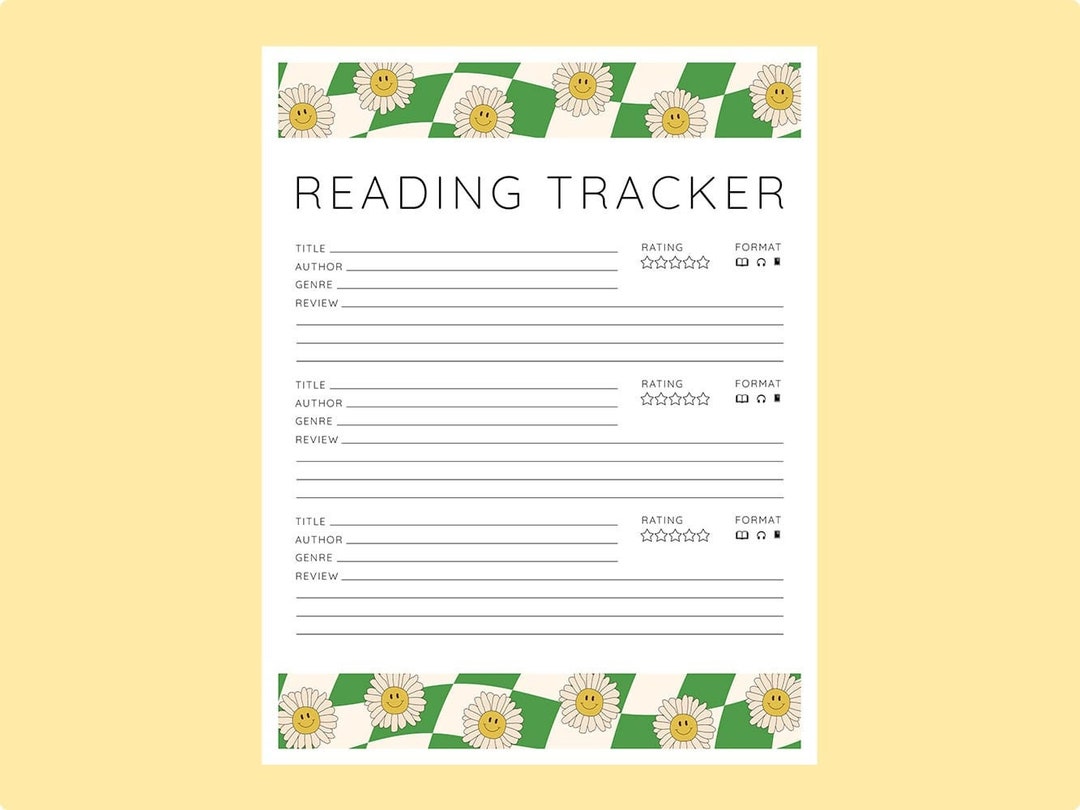 Reading Tracker Printable Book Tracker Log US Letter Portrait, Instant ...