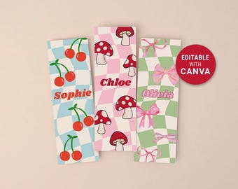 EDITABLE Custom Bookmarks Canva Personalized DIY Bookmark Printable ...