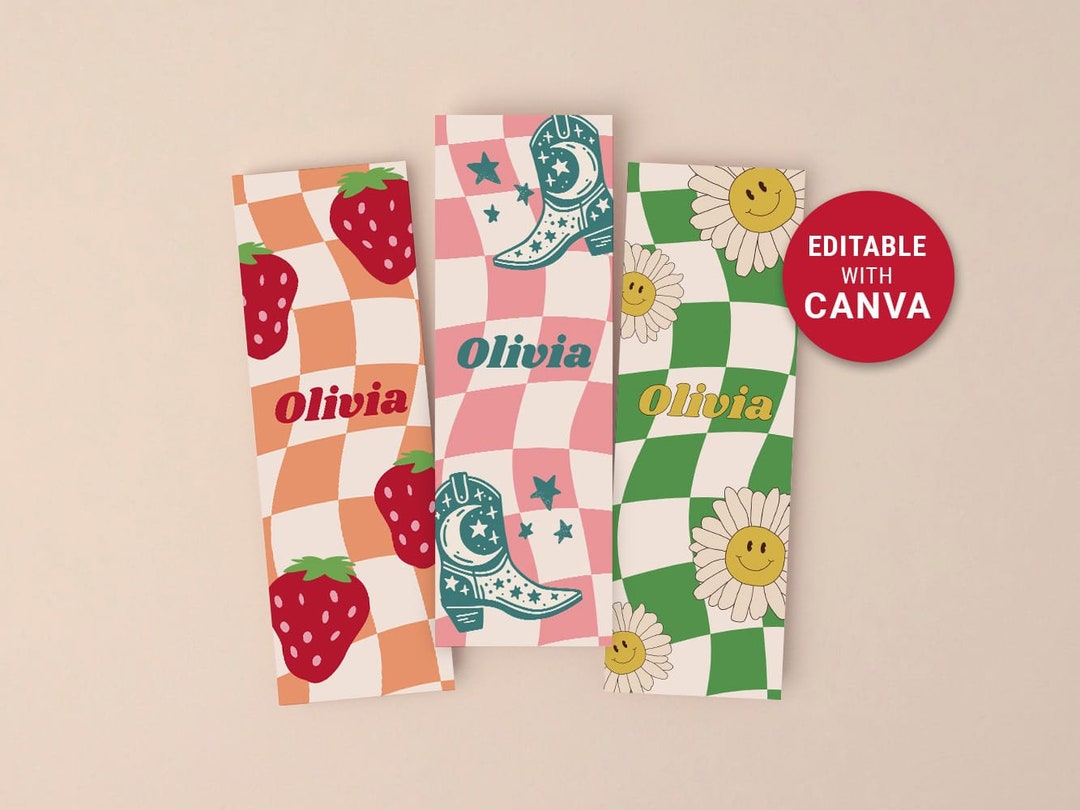 EDITABLE Custom Bookmarks Canva Personalized DIY Bookmark Printable ...