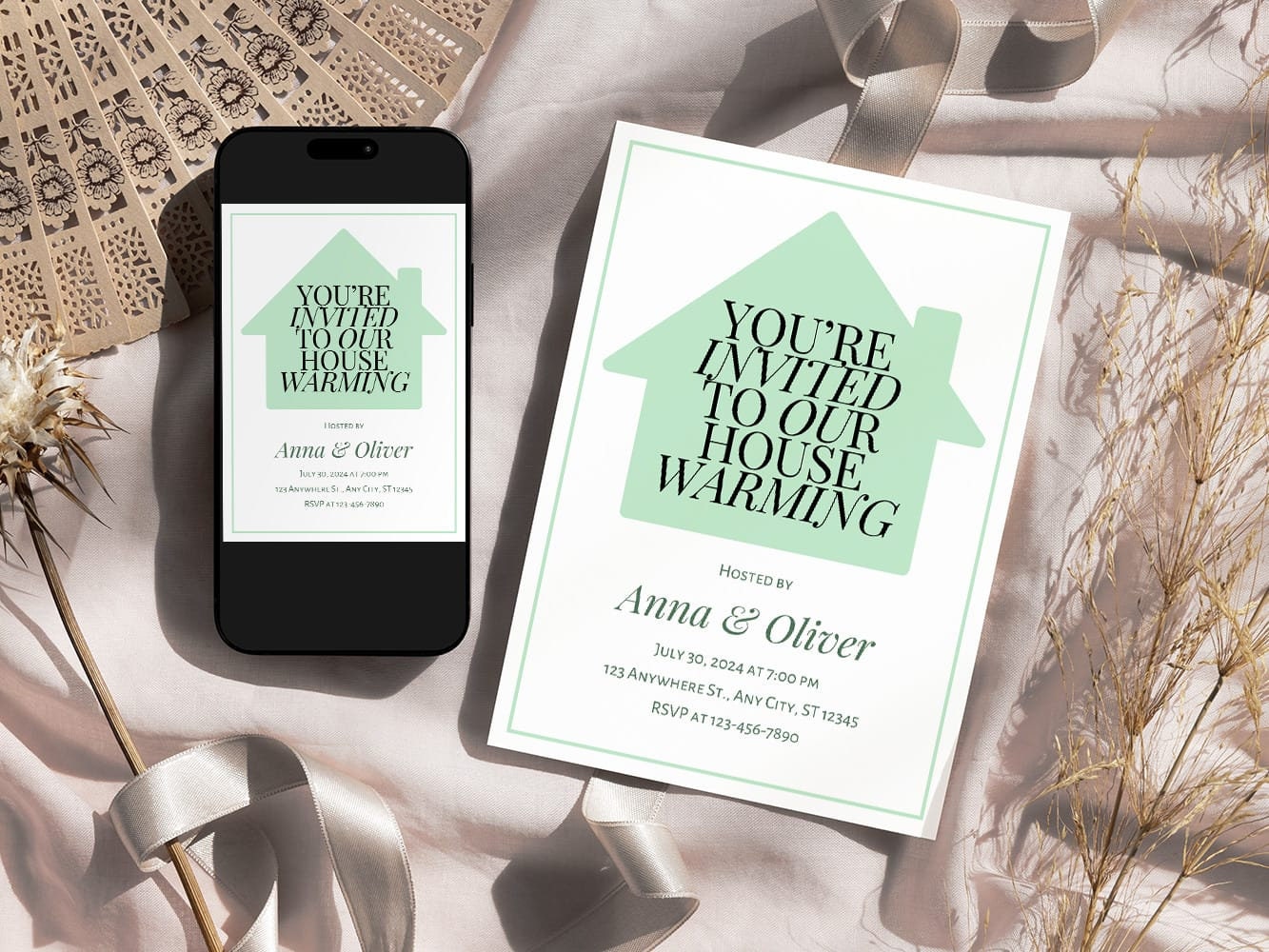 EDITABLE Housewarming Invitation Canva DIY Custom Housewarming Invites ...