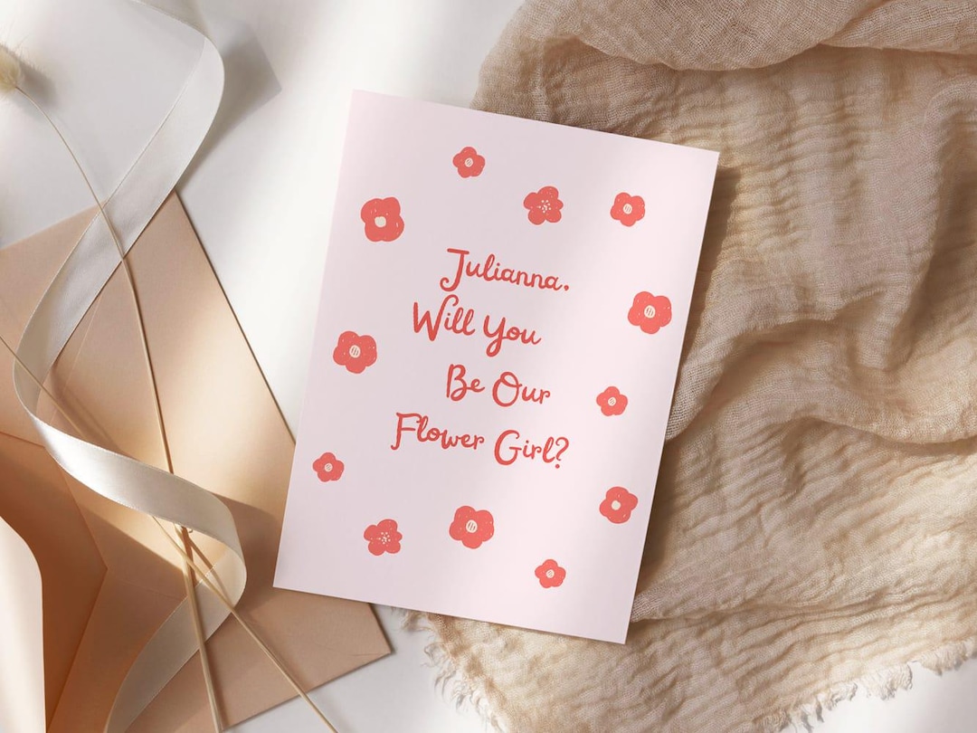 Personalized Flower Girl Proposal Card Canva Template & Junior ...