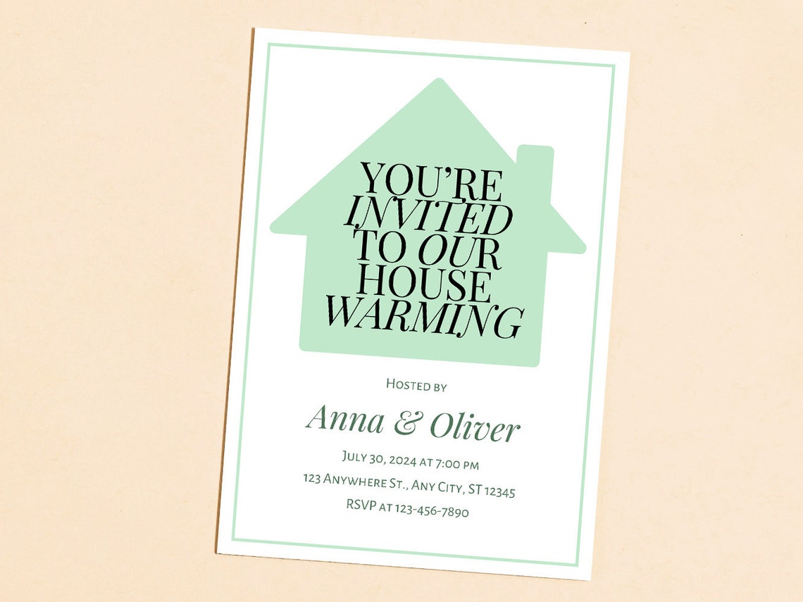 EDITABLE Housewarming Invitation Canva DIY Custom Housewarming Invites ...