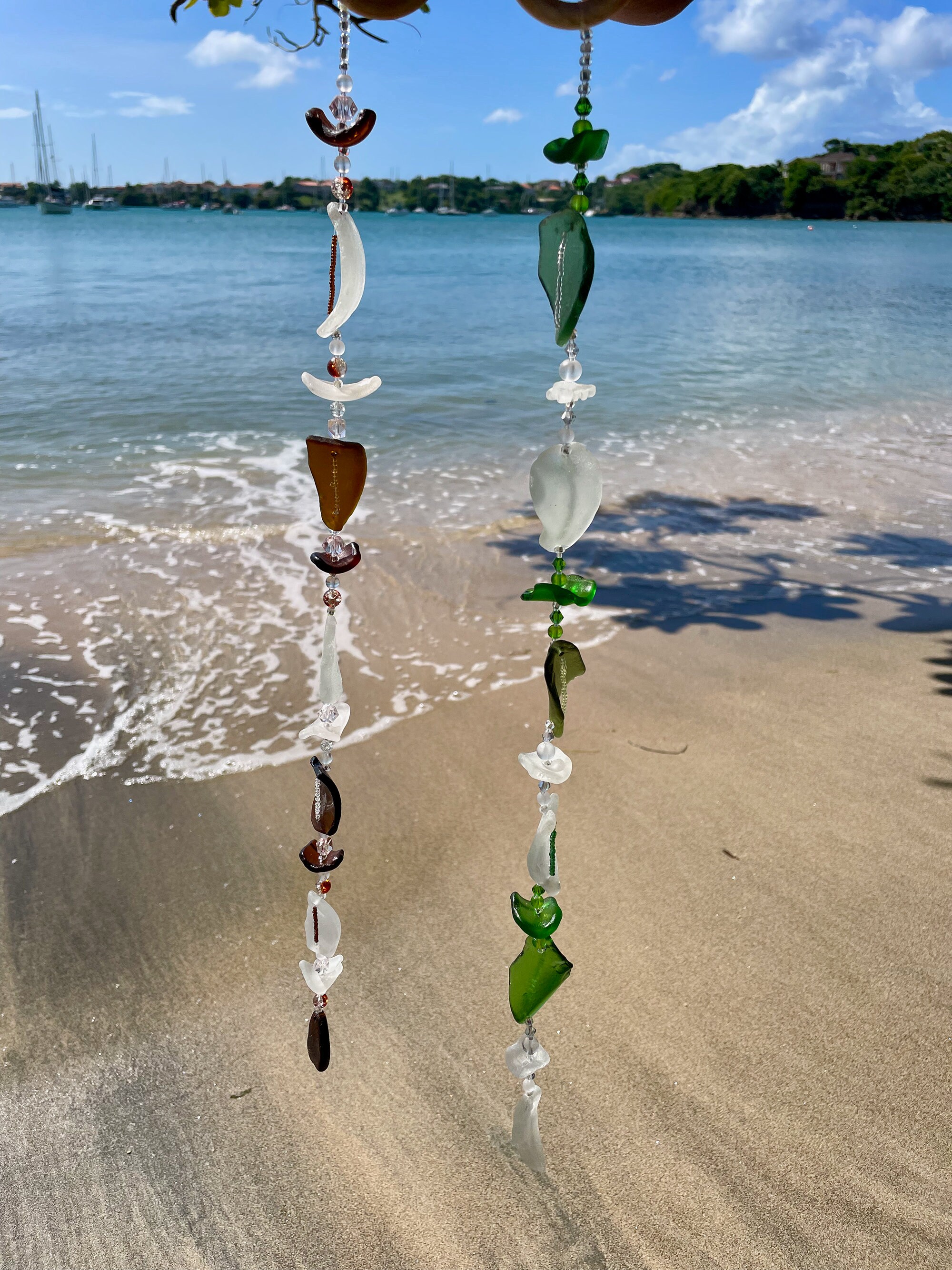 Beach Glass Strings / Beach Lover Gift / Ocean Decor / Unique Gift From ...