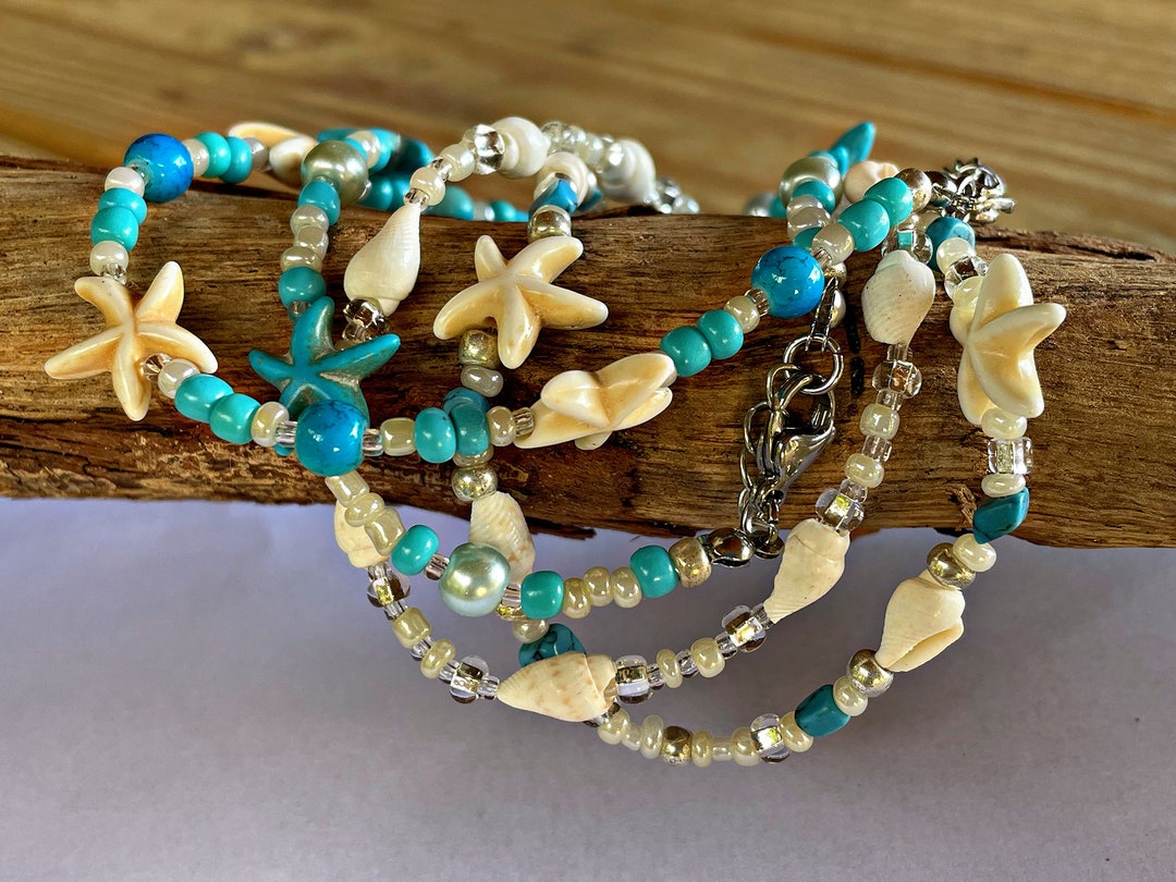 Shell Anklet, Starfish Beachwear Perfect for the Beach or Pool BOHO ...