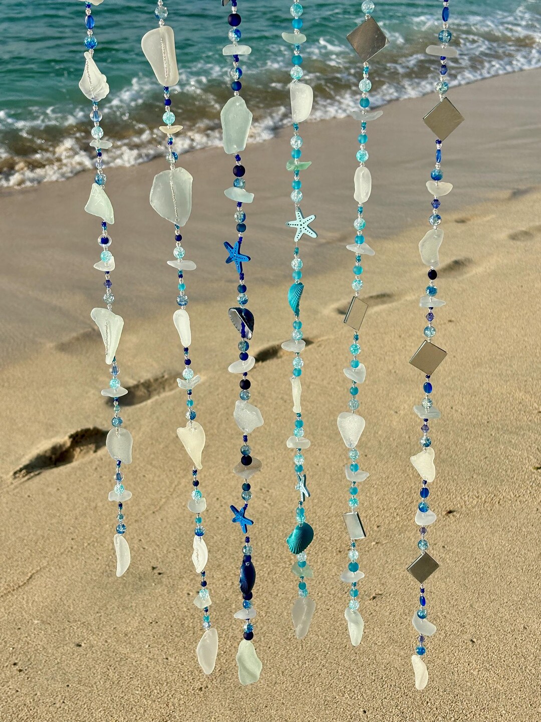 Sea Glass Strings / Beach Lover Gift / Ocean Decor / Unique Gift From ...